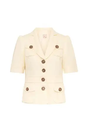 MAISON COMMON Half Sleeve Jersey Safari Jacket - Ecru