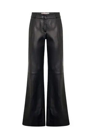 MAISON COMMON Nappa Leather Bootleg Pants - Black