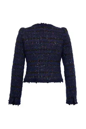 MAISON COMMON Sequins Tweed Jacket With Macrame Trimming