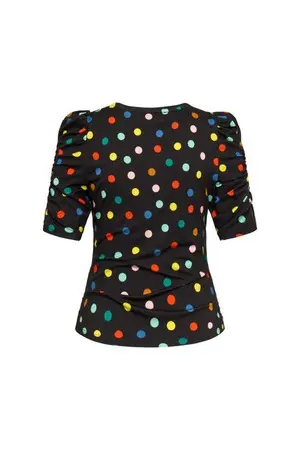 MAISON COMMON Printed Jersey Shirt With Ruffled Sleeves