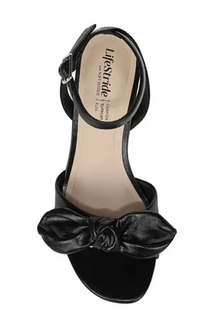 LIFESTRIDE Nola Sandal With Bow Detailing - Black Texture