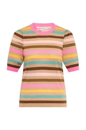 MAISON COMMON Light Weight Striped Pullover - Sand/multicolor