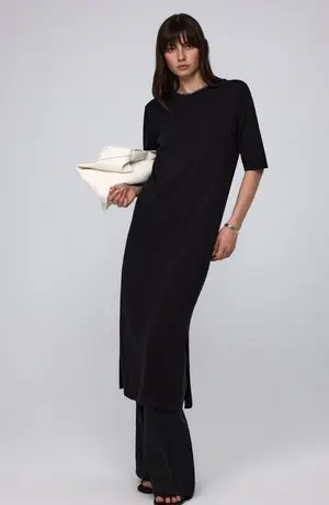 JUANA Elara Short Sleeve Maxi Dress - Black