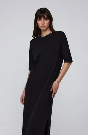 JUANA Elara Short Sleeve Maxi Dress - Black