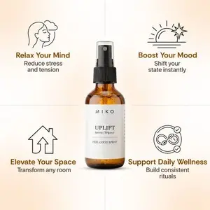 MIKO Uplift Room + Linen Mist With Jasmine & Bergamot 100% Organic 2 Fl Oz