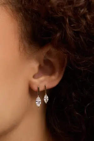 ELECTRIC PICKS JEWELRY Marquise Crystal Earrings Set Of 2 - Gold