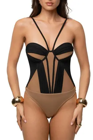 JLUXLABEL Illusion Contrast Bodysuit - Black