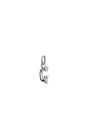 UNODE50 G" Letter Charm In Gold Plate - Silver