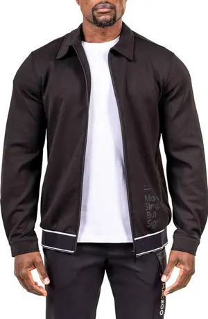 MACEOO Marthyr Zip Sweater With Graphic Detail - Black