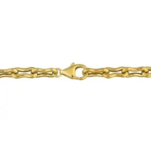 JULIANNA B. 2 Ctw Emerald-cut Lab-grown Diamond Link Necklace In 18k Gold Vermeil