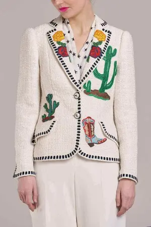 MAISON COMMON Blazer With Embroidery Patches