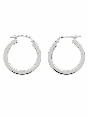 MAISON MARGIELA Logo Hoop Earrings - Silver