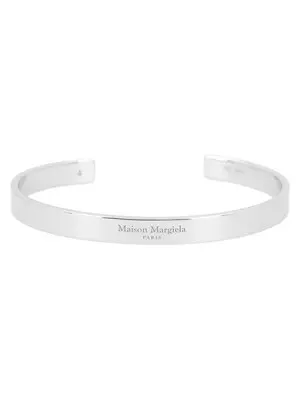 MAISON MARGIELA Plat" Logo Cuff Bracelet - Silver