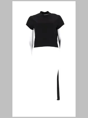 Rick Owens Cropped Cotton T-shirt With Draped Detail