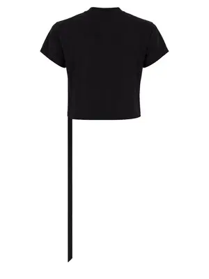 Rick Owens Cropped Cotton T-shirt With Draped Detail