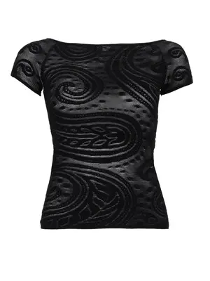 Etro Jacquard Paisley Top - Black