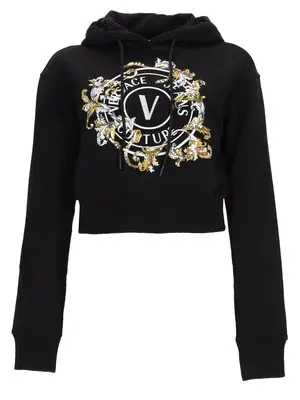 Versace Baroque Emblem Cropped Hoodie