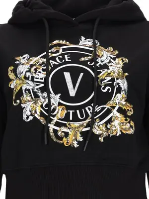 Versace Baroque Emblem Cropped Hoodie