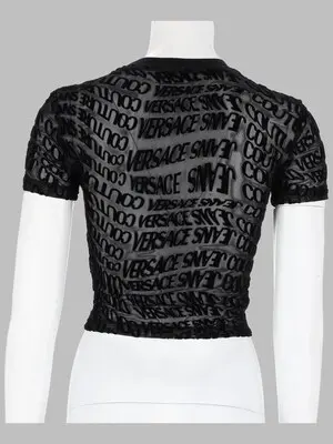 Versace Cropped Logo Print T-shirt