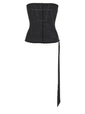 Rick Owens Splintered Bustier Top - Black