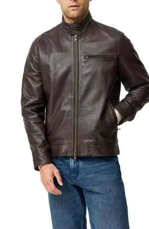 Rodd & Gunn Canvastown Leather Café Racer Jacket