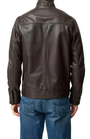 Rodd & Gunn Canvastown Leather Café Racer Jacket
