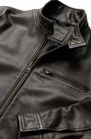 Rodd & Gunn Canvastown Leather Café Racer Jacket
