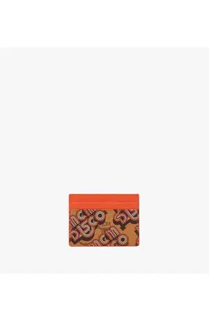 Mcm Aren Card Case In Disco Visetos - Cognac