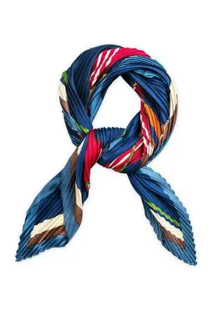 WILD COSMOS Cecilia Plissé Petit Scarf - Blue