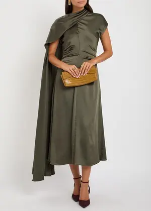 Simkhai Cape Satin-crepe Midi Dress