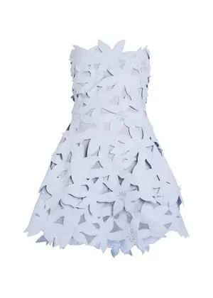 Simkhai Miri Floral-cutwork Woven Mini Dress - Light Blue