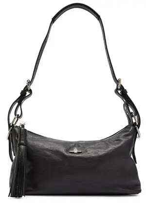 VIVIENNE WESTWOOD Emma Leather Shoulder Bag - Black