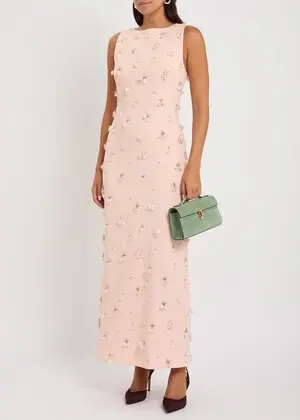 Simkhai Claudia Embellished Crepe Maxi Dress - Pink