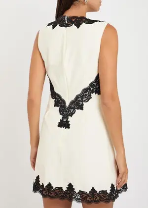 Simkhai Minna Lace-appliquéd Cotton-blend Faille Mini Dress - White