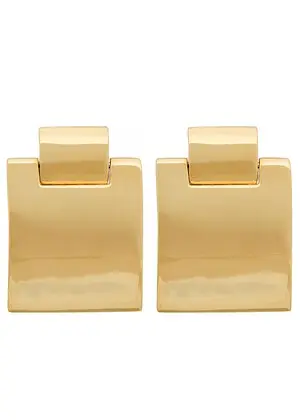 NINA GORDON Square Mini Doorknockers 14kt Vermeil Drop Earrings - Gold
