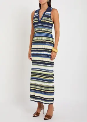 Simkhai Kerrin Chevron Knit Midi Dress