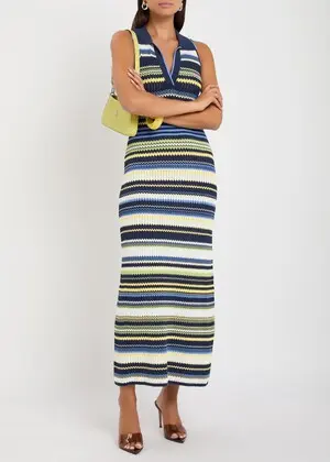 Simkhai Kerrin Chevron Knit Midi Dress