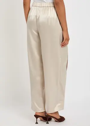 Simkhai Faye Side-slit Satin Trousers - Grey