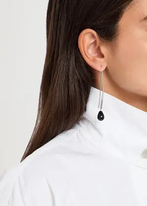 NINA GORDON Cusp Onyx Sterling Drop Earrings
