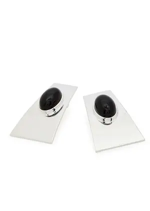 NINA GORDON Cabochon Drop Earrings - Silver