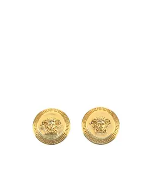 Versace Round Medusa Earrings - Gold