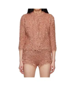 Simone Rocha Tinsel Knit Cardigan - Pink