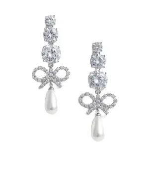 SELF-PORTRAIT Embellished Bow Embellished Earrings