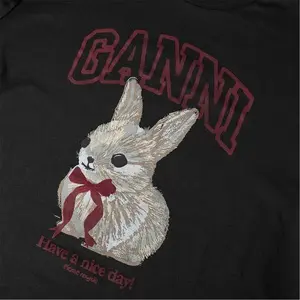 GANNI Logo Crew Neck T-shirt - Black