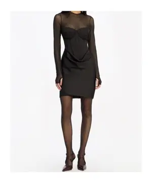 ROTATE BY BIRGER CHRISTENSEN Long Sleeve Corset Dress