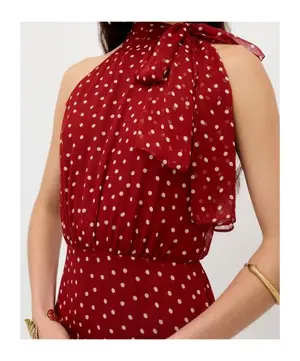 Rixo Polka Dot Sleeveless Dress
