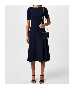 Ralph Lauren Boat Neck Knit Midi Dress