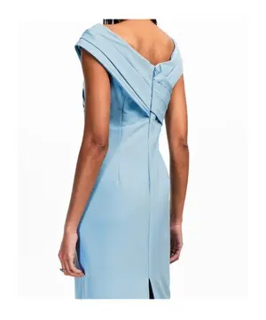 Ralph Lauren Pleated V-neck Gown
