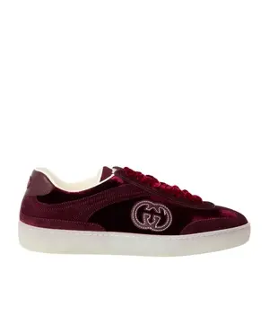 Gucci Velvet Sneakers With Side Logo