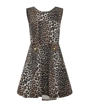 GANNI Sleeveless Leopard Print Dress